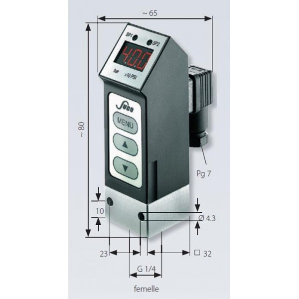 Pressostat électronique avec afficheur à LED, jusque 400 bar, G1/4 ...